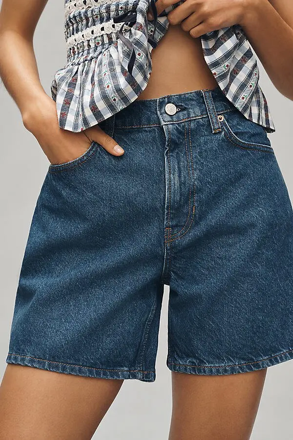 REFORMATION Raye Mid-rise Relaxed Denim Shorts - Cleary
