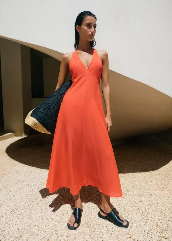 strapless open back dress Half Puff Sleeve Button-Down Solid Dress – Riah Fashion main image 1