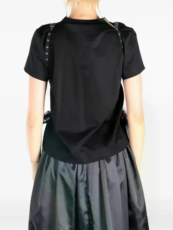 Noir Kei Ninomiya Tulle-detailing T-shirt