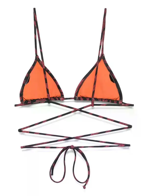 REINA OLGA Tiger-print Triangle Bikini Top