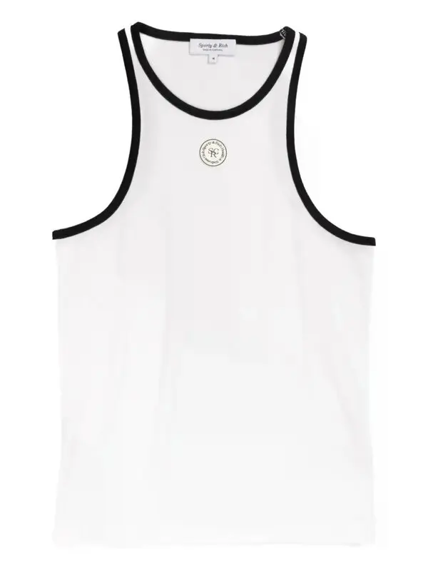 SPORTY & RICH Logo-appliqué Tank Top - White