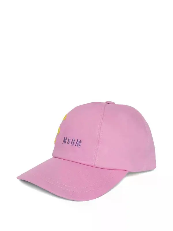 MSGM Sun-embroidered Cap - Pink