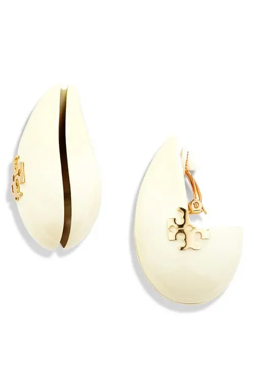 Tory Burch Wave Clip-on Earrings - Ivory