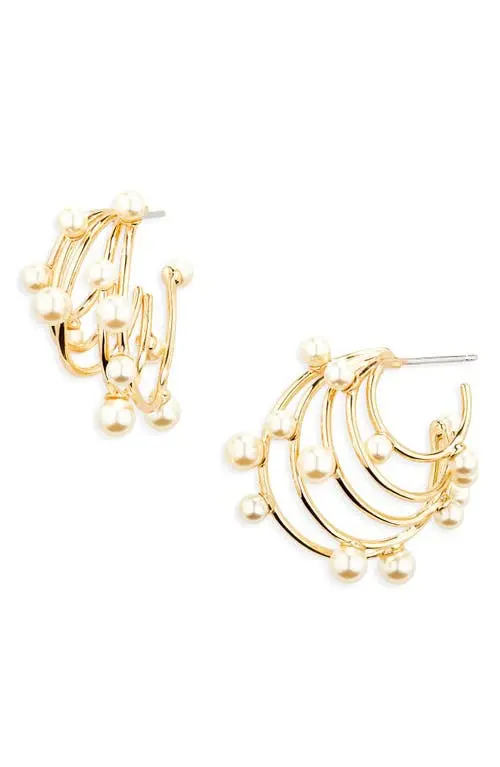 Tory Burch Pearl Multi Hoop Earrings - Tory Gold / Pearl
