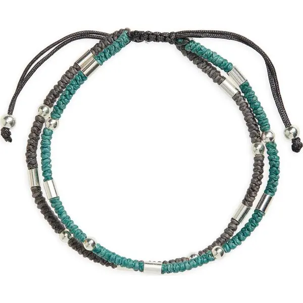 Caputo & Co Beaded Cord Bracelet Set - Grey Combo