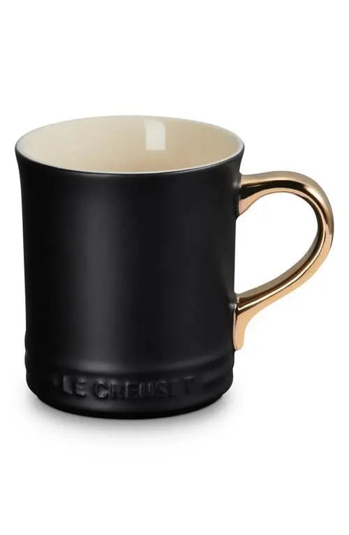 LE CREUSET Vancouver 14-ounce Gold Handle Mug - Licorice