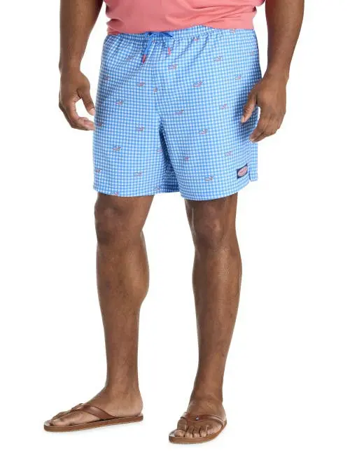 Vineyard Vines Flag Whale Print Swim Trunks