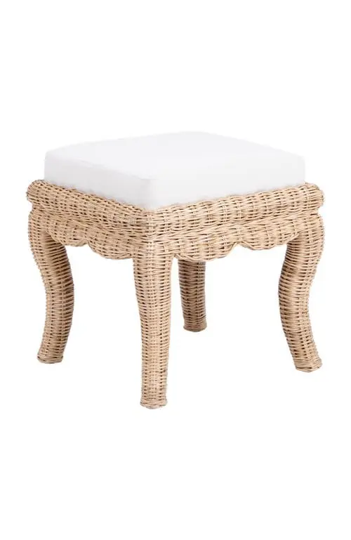 JONATHAN Y Rowan 19.7" Bohemian Designer Woven Rattan/wood Ottoman Vanity Stool - Natural