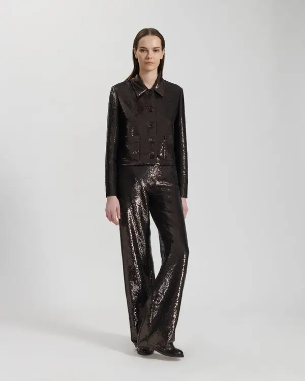Veronica De Piante Inés Sequin Jacket - Brown