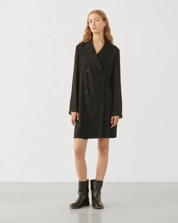 Veronica De Piante Lucas Coat In Georgette - Black