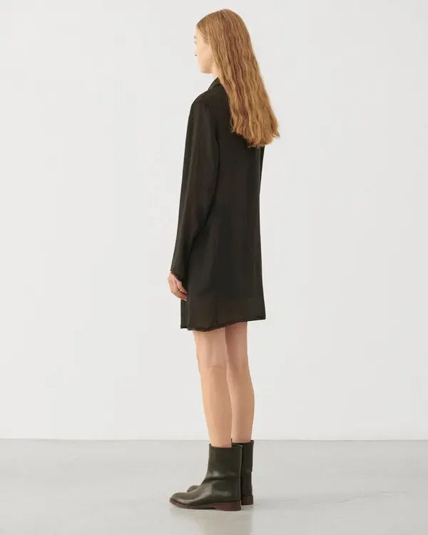 Veronica De Piante Lucas Coat In Georgette - Black