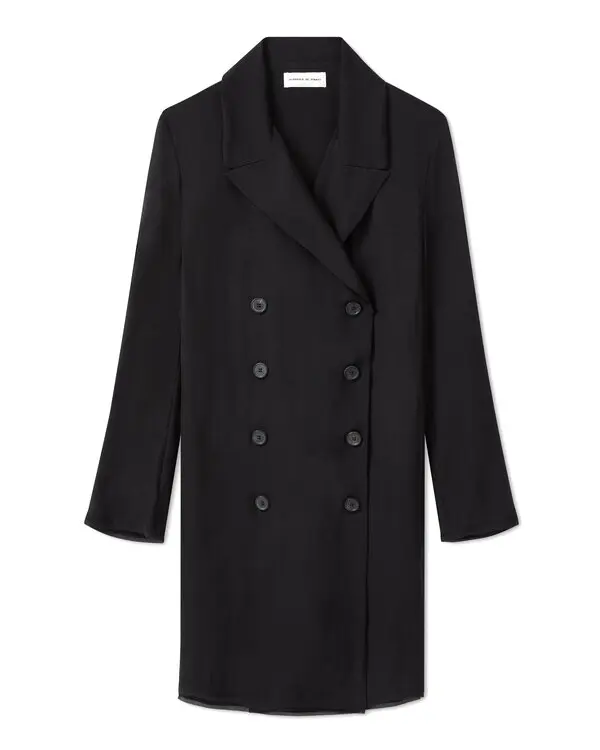 Veronica De Piante Lucas Coat In Georgette - Black