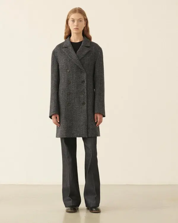 Veronica De Piante Lucas Wool Linen Coat - Gray