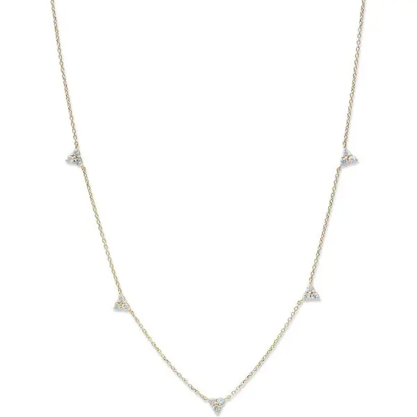 Anzie Cléo Trio Diamond Station Necklace - Gold
