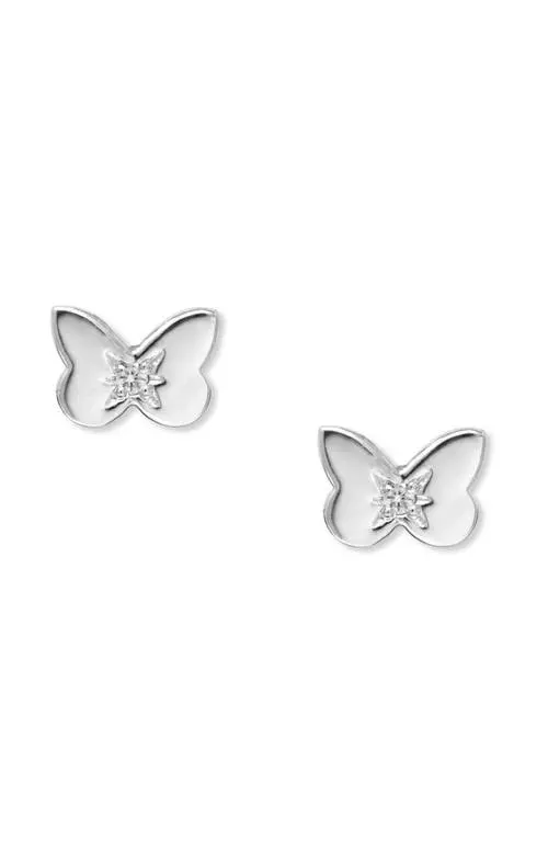 Anzie Jac + Jo Icon Mini Butterfly Stud Earrings - Silver