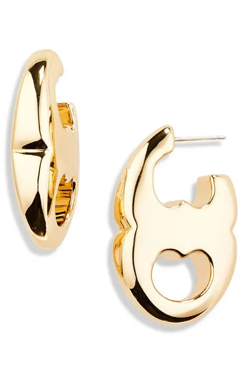 Tory Burch Gemini Link Earrings - Light Brass