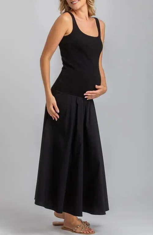 PIETRO BRUNELLI Sleeveless Drop Waist Maternity Maxi Dress