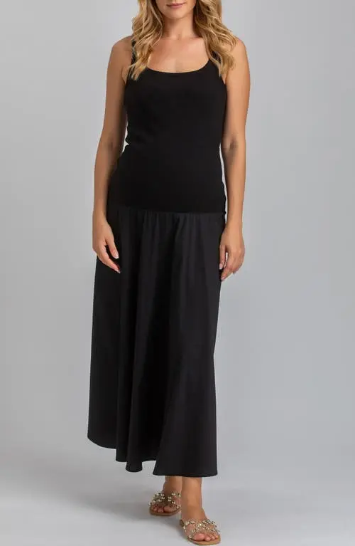 PIETRO BRUNELLI Sleeveless Drop Waist Maternity Maxi Dress