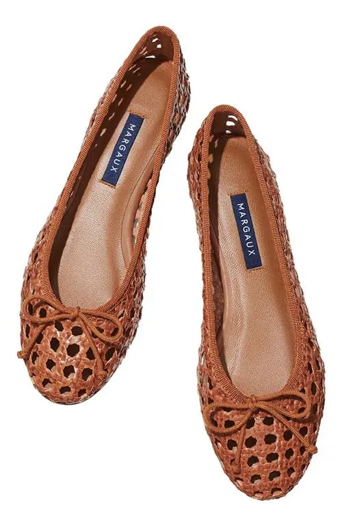 MARGAUX LONNBERG The Woven Demi Flat - Saddle