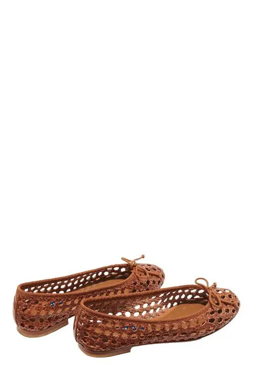 MARGAUX LONNBERG The Woven Demi Flat - Saddle