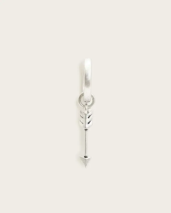 ALLSAINTS Arrow Sterling Silver Hoop Earring - Warm Silver