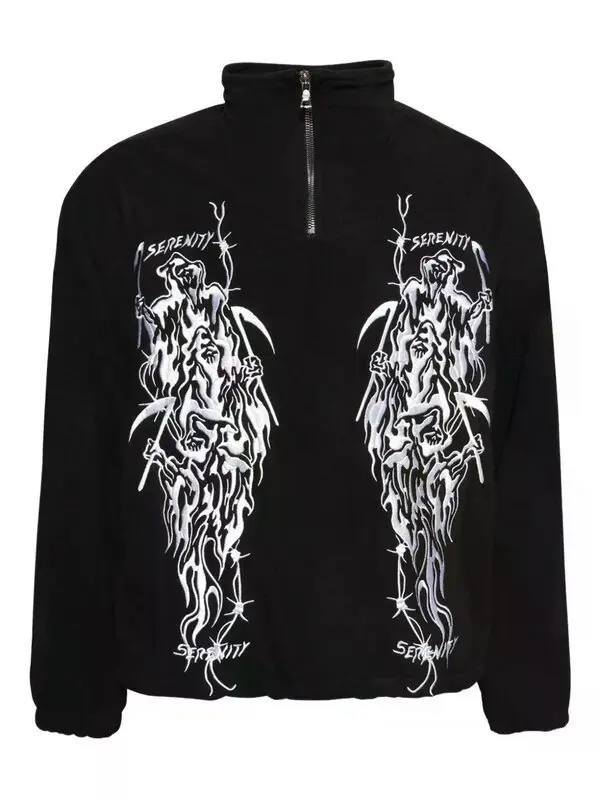 WARREN LOTAS Embroidered Half-zip Sweatshirt