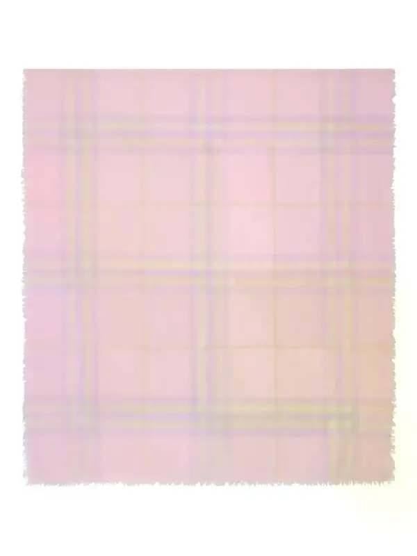 Burberry Check Wool Scarf - Pink