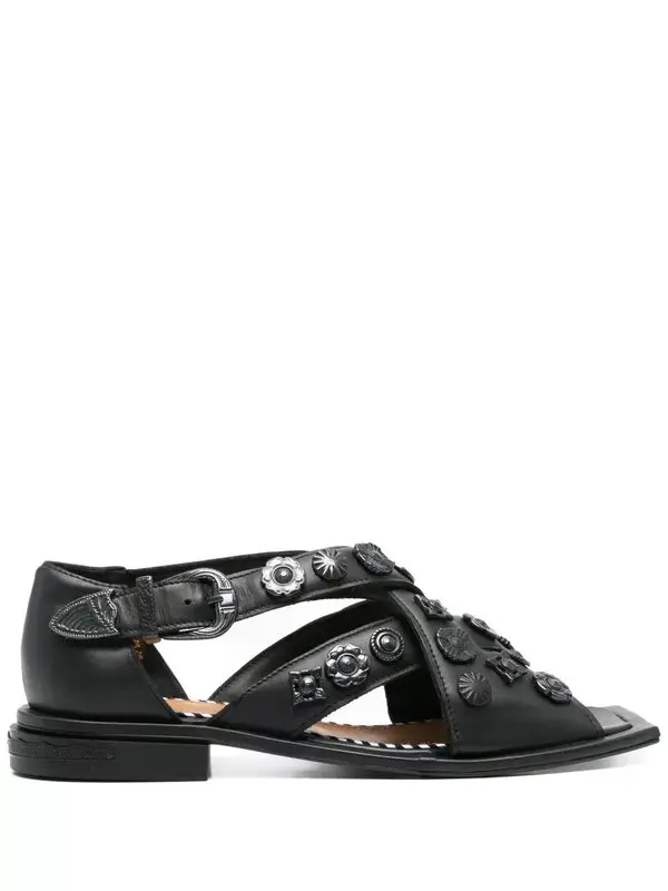 Toga Cross-strap Sandals - Black