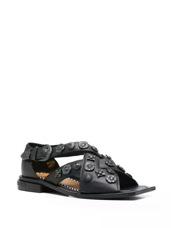 Toga Cross-strap Sandals - Black