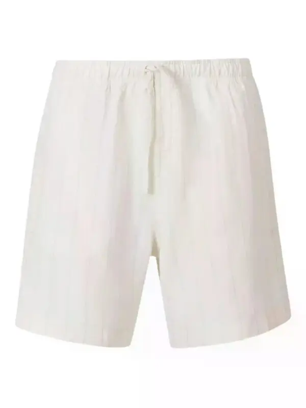 WALES BONNER Striped Linen Shorts - White
