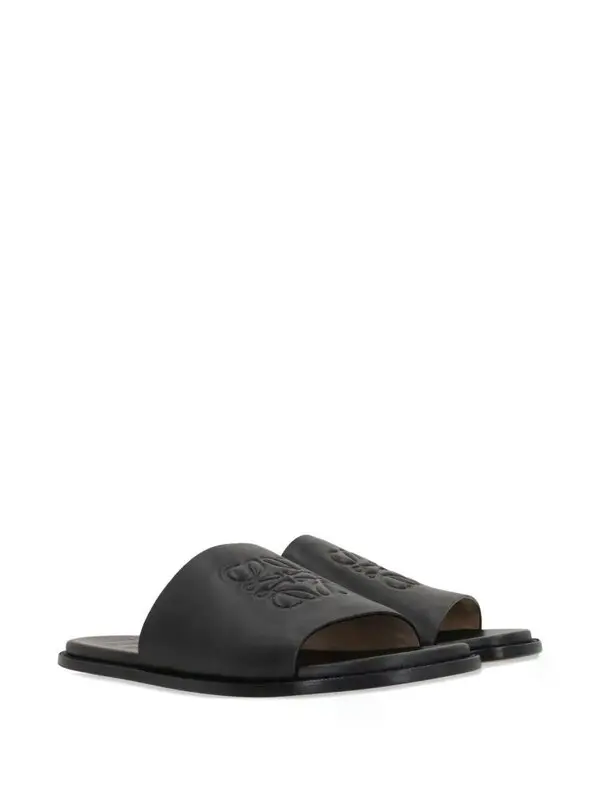 Loewe Anagram Flex Slides - Black