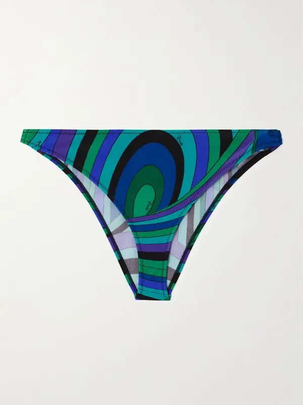 Emilio Pucci Iride Printed Bikini Briefs - Blue