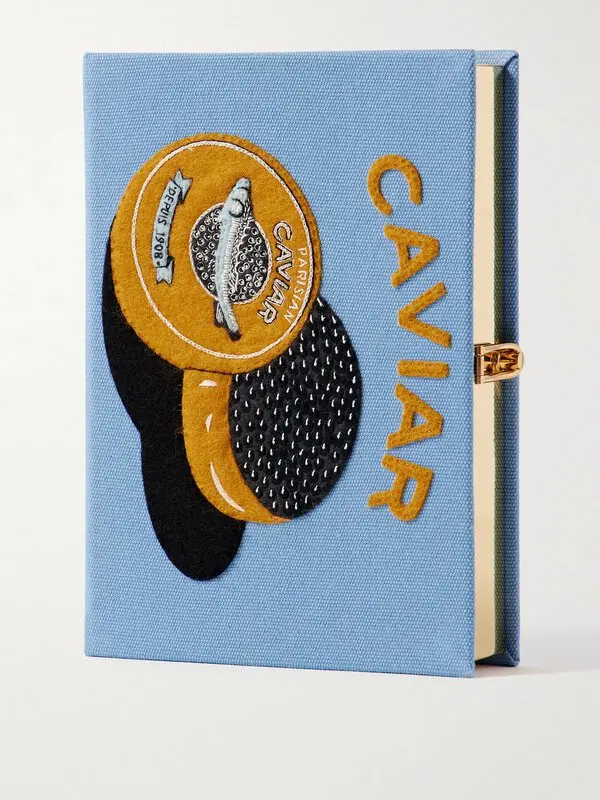 OLYMPIA LE-TAN Caviar Appliquéd Clutch - Blue
