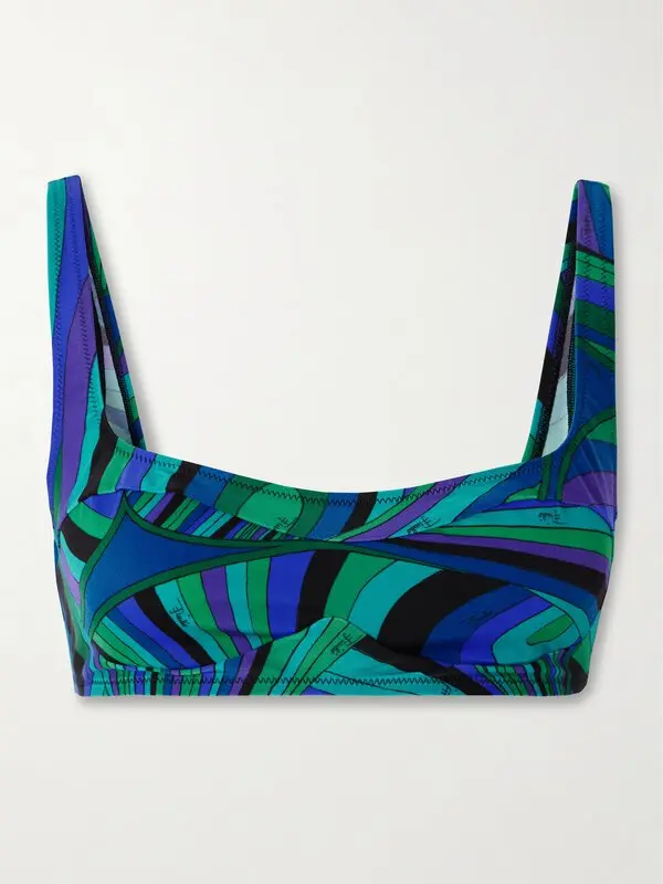 Emilio Pucci Printed Bikini Top - Blue