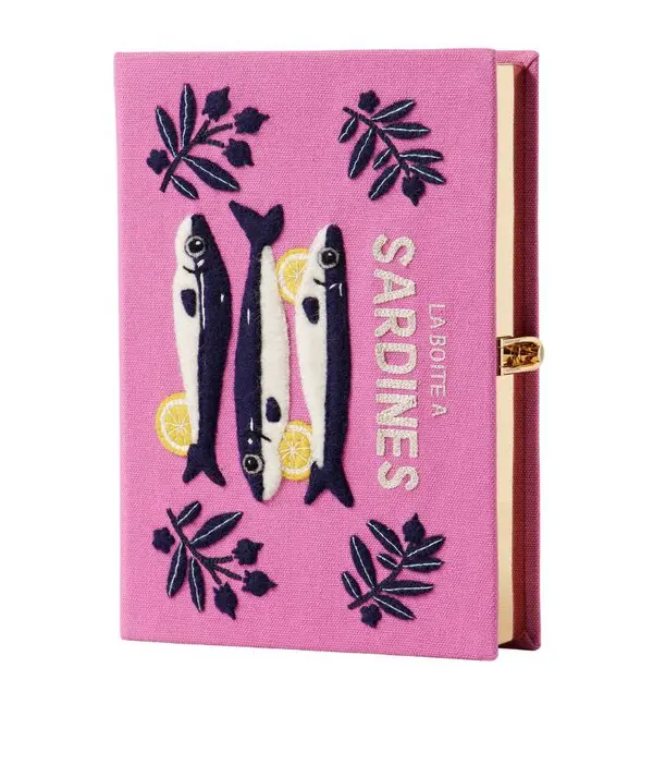 OLYMPIA LE-TAN Sardines Embroidered Appliquéd Clutch - Pink