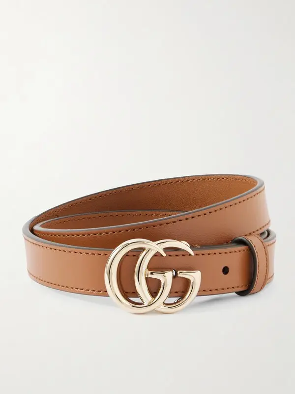 Gucci Gg Marmont Leather Belt - Brown