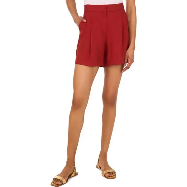 Vince Camuto Pleated Shorts - Chili