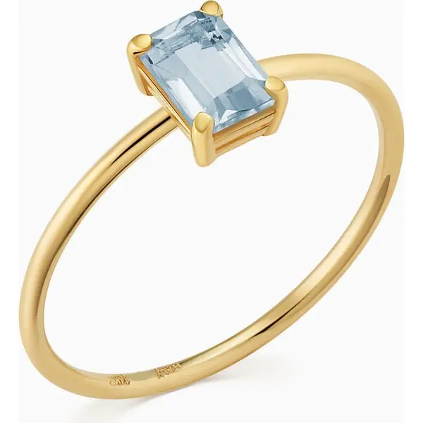 ORADINA 14k Gold Gemstone Ring - Yellow Gold - Light Blue Topaz