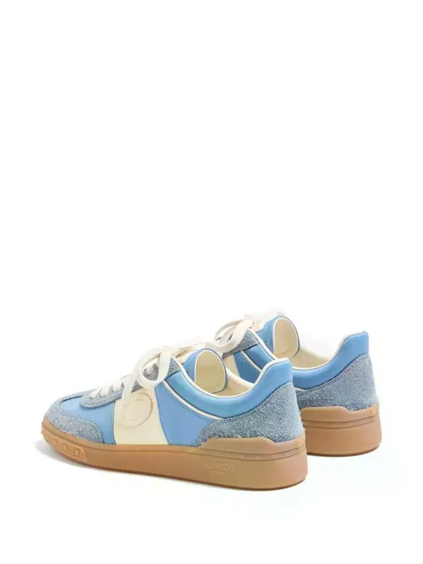Valentino Garavani Upvillage Sneakers In Crust Leather With Nappa Calfskin Leather Band - Blue