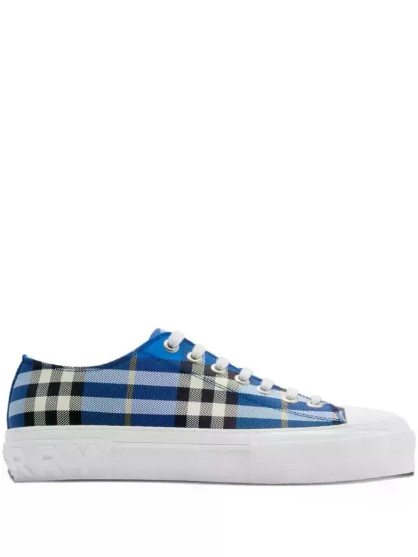 Burberry Checked Low-top Sneakers - Blue