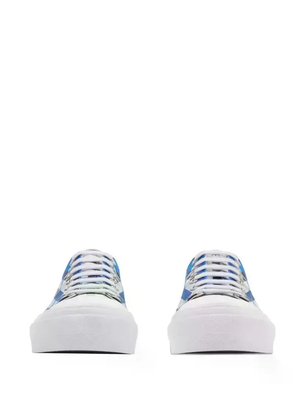 Burberry Checked Low-top Sneakers - Blue