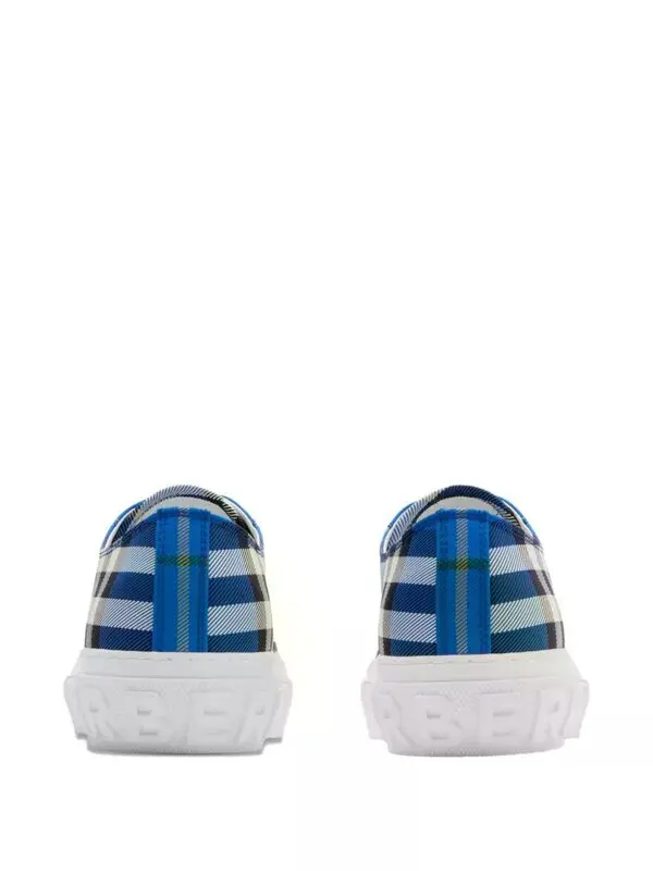 Burberry Checked Low-top Sneakers - Blue