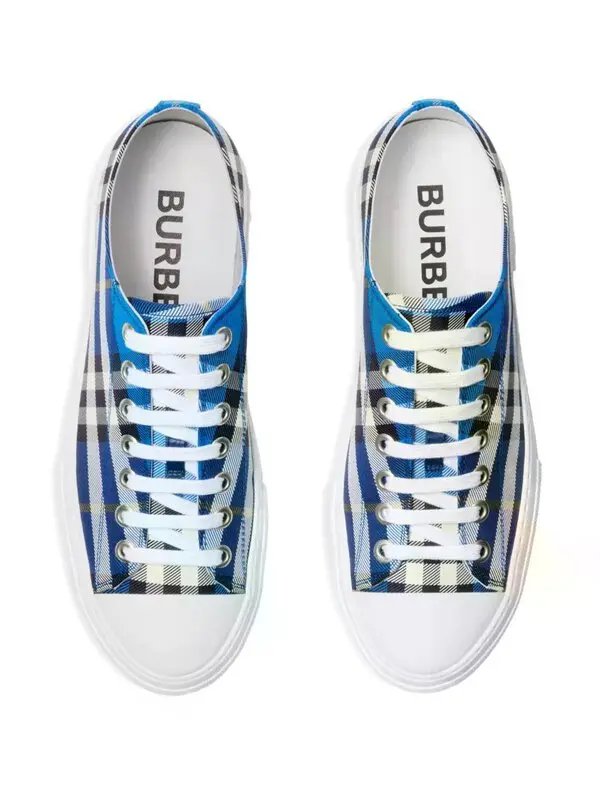 Burberry Checked Low-top Sneakers - Blue