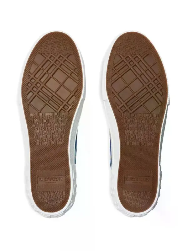 Burberry Checked Low-top Sneakers - Blue