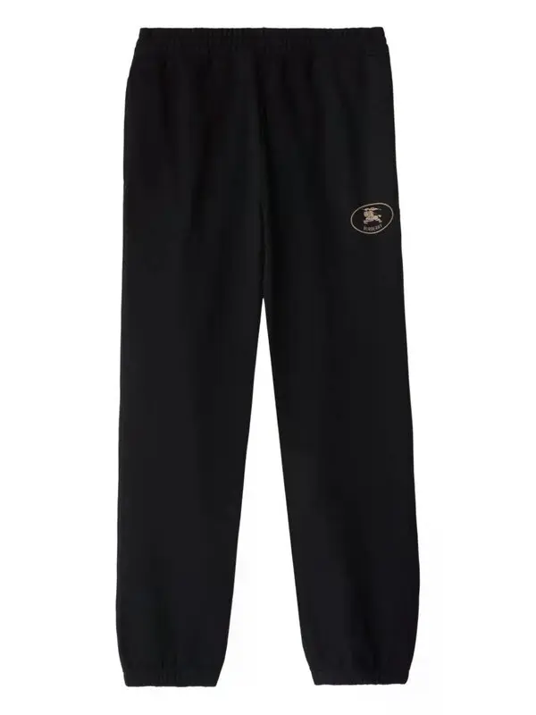 Burberry Knight-stamp Cotton Track Pants - Black