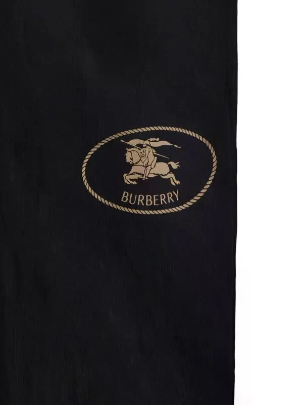 Burberry Knight-stamp Cotton Track Pants - Black