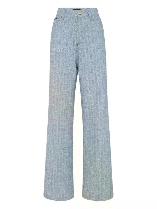 Philipp Plein Tweed Wide-leg Jeans
