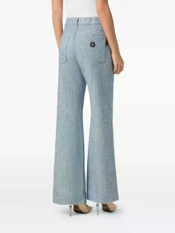 Philipp Plein Tweed Wide-leg Jeans