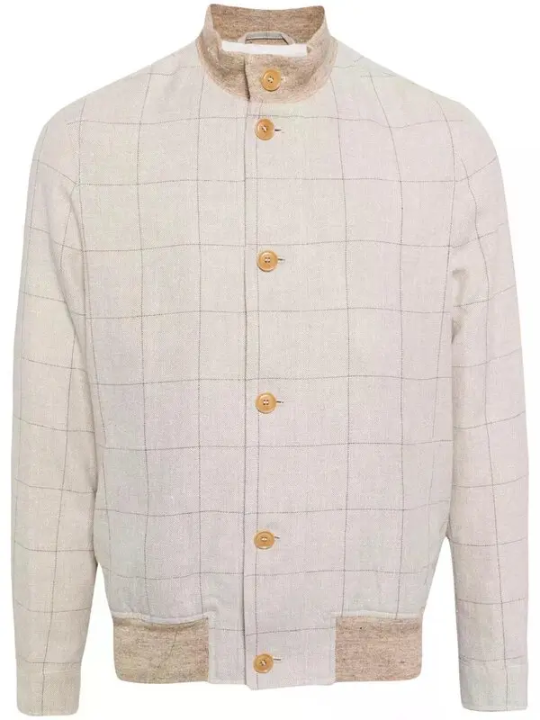 Luciano Barbera Check-pattern Bomber Jacket