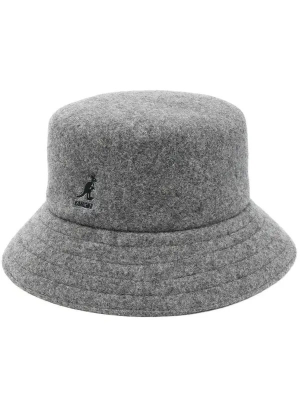 KANGOL Logo-patch Bucket Hat - Grey